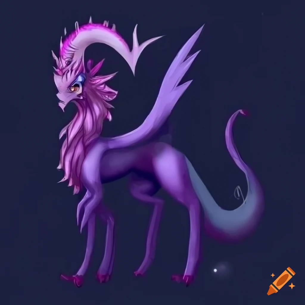 Elegant and graceful hybrid mythical creature with large expressive ...