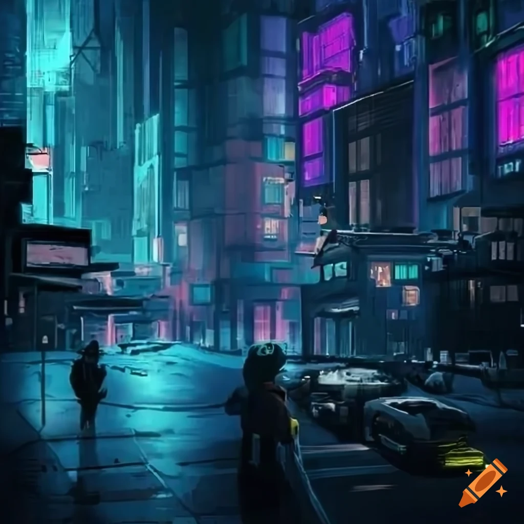 Cyberpunk urban cityscape on Craiyon