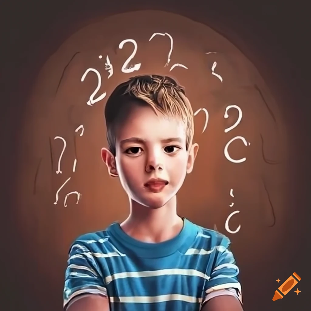 Boy with a passion for mathematics on Craiyon