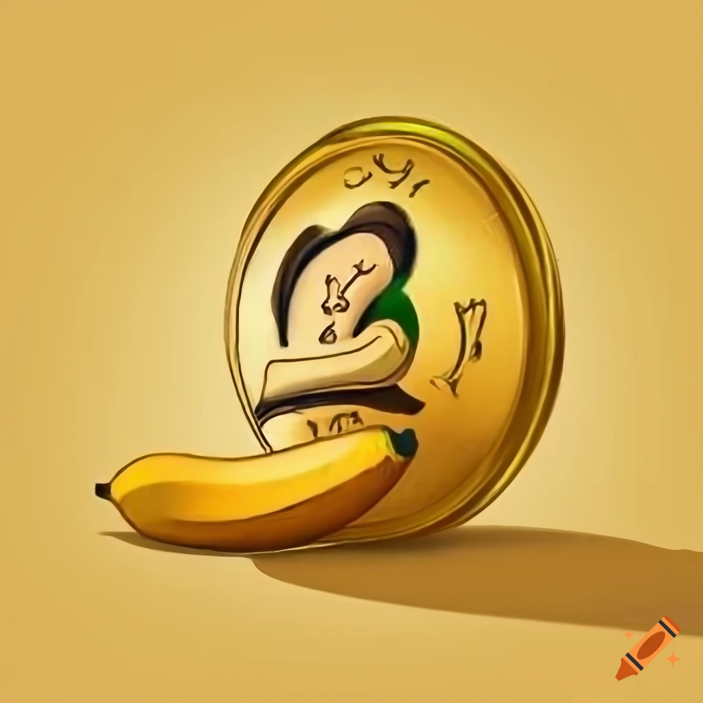 Banana coin in 2d style on Craiyon