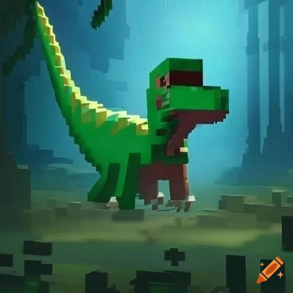 Minecraft dino character on Craiyon