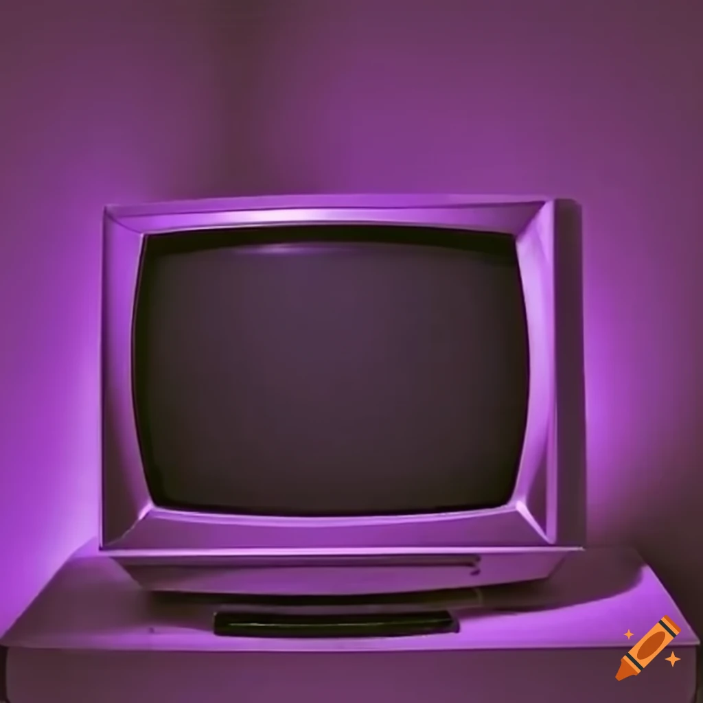 Vhs tv in a purple room on Craiyon