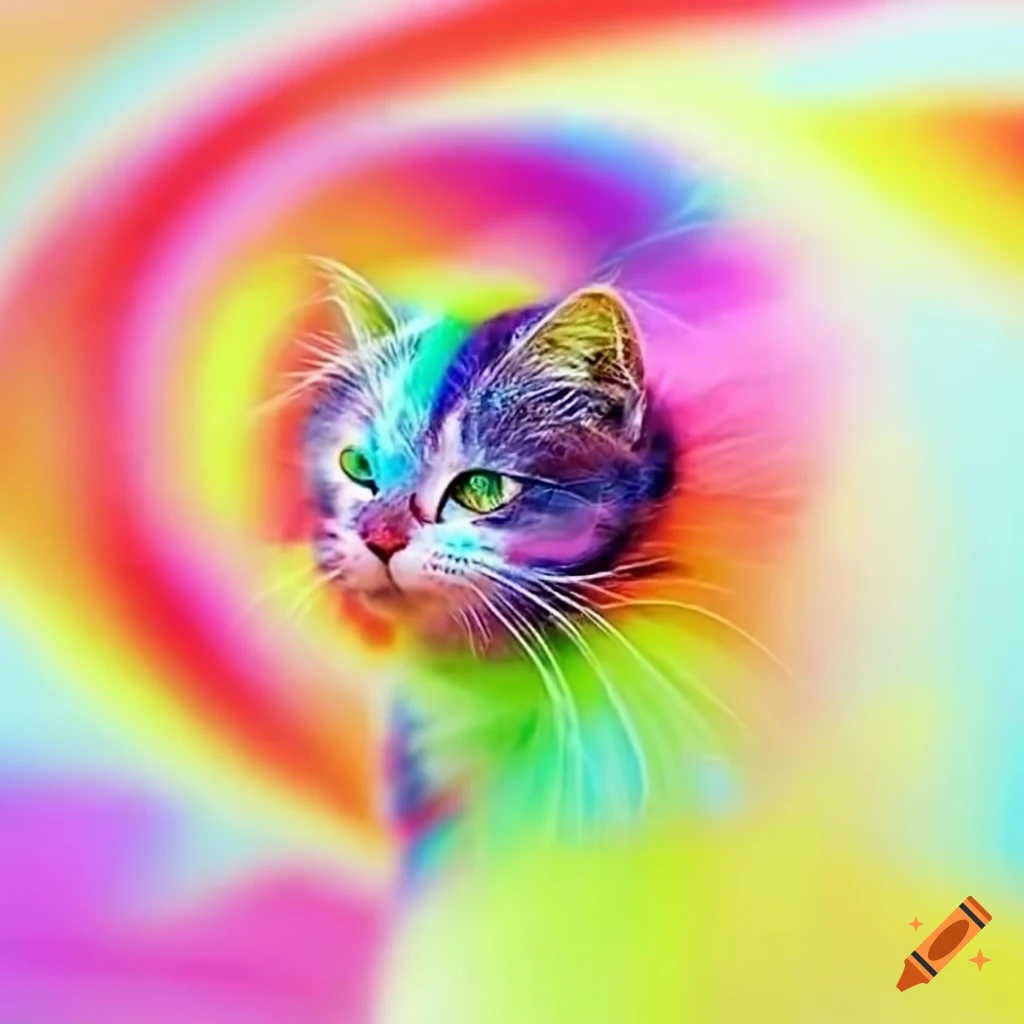 Rainbow cat spinning on Craiyon