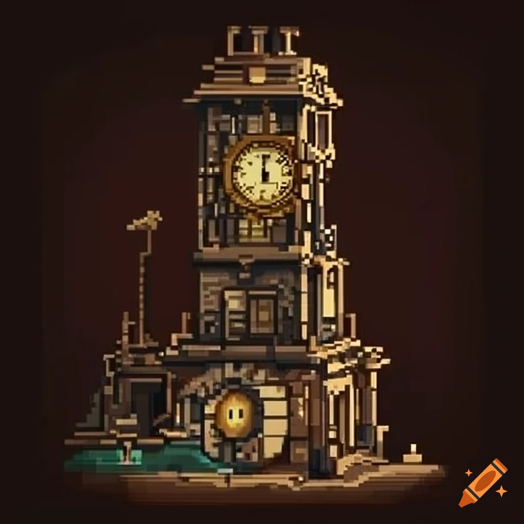 Captivating steampunk clocktower with ornate gears and springs in a ...