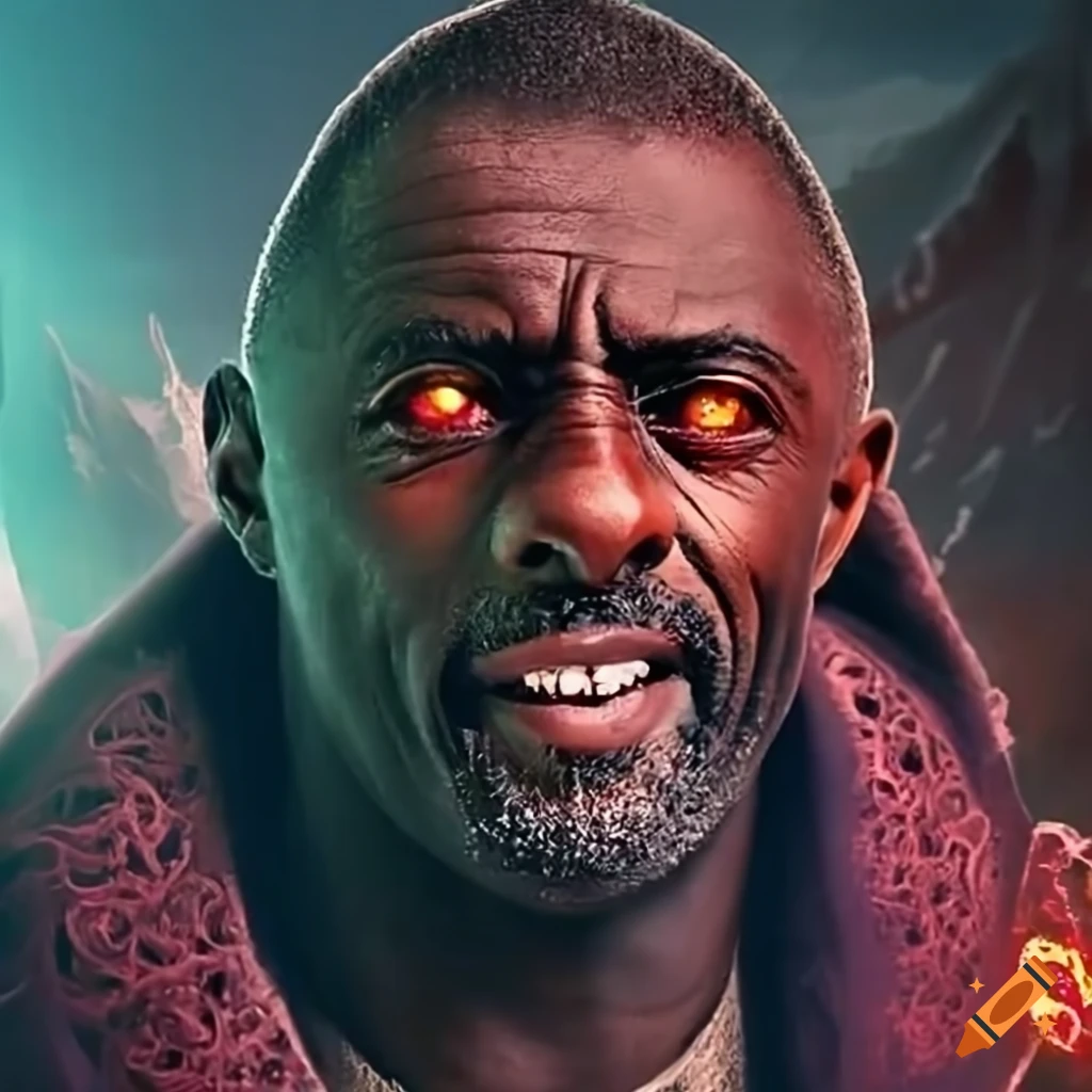 Character portrayal of an evil mage corrupted by mad science on Craiyon