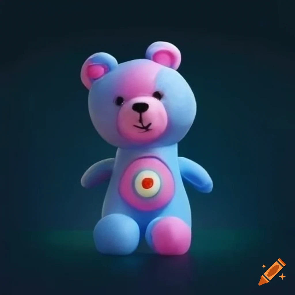 Joyful blue bear on Craiyon