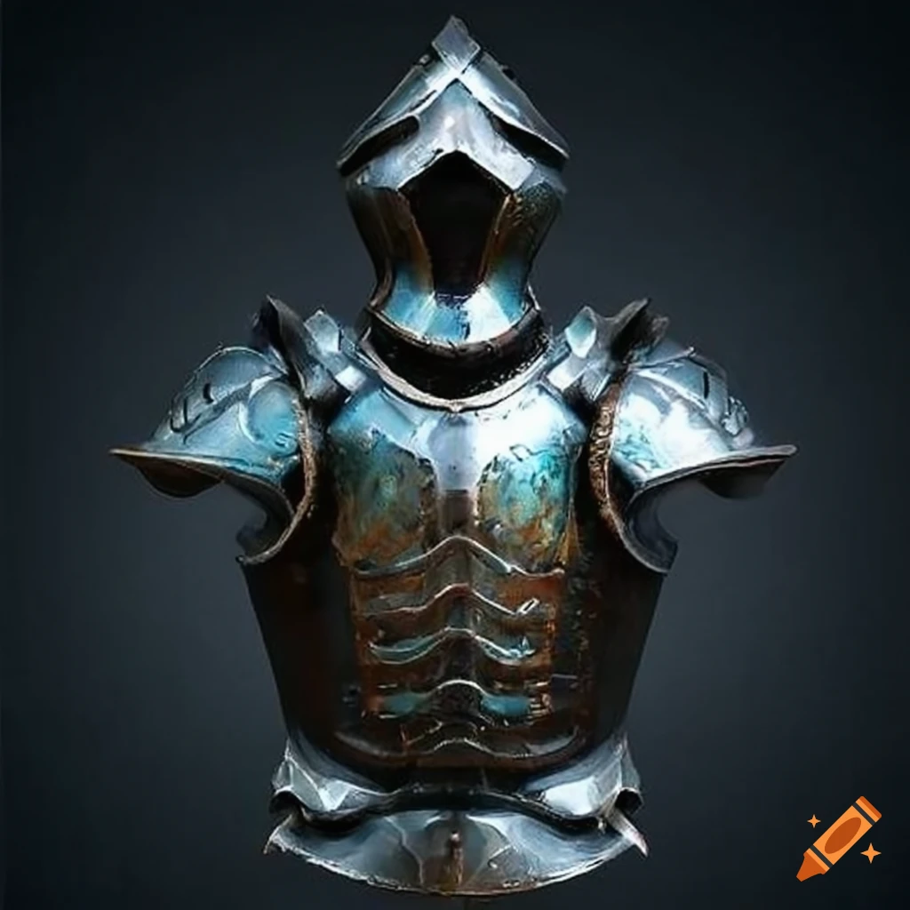 Magic heavy body armor from the front view on Craiyon