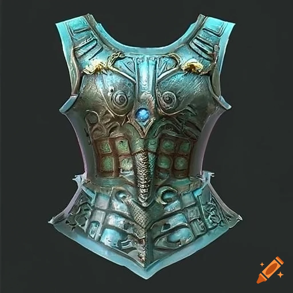 Adorned magic body heavy armor front view on Craiyon