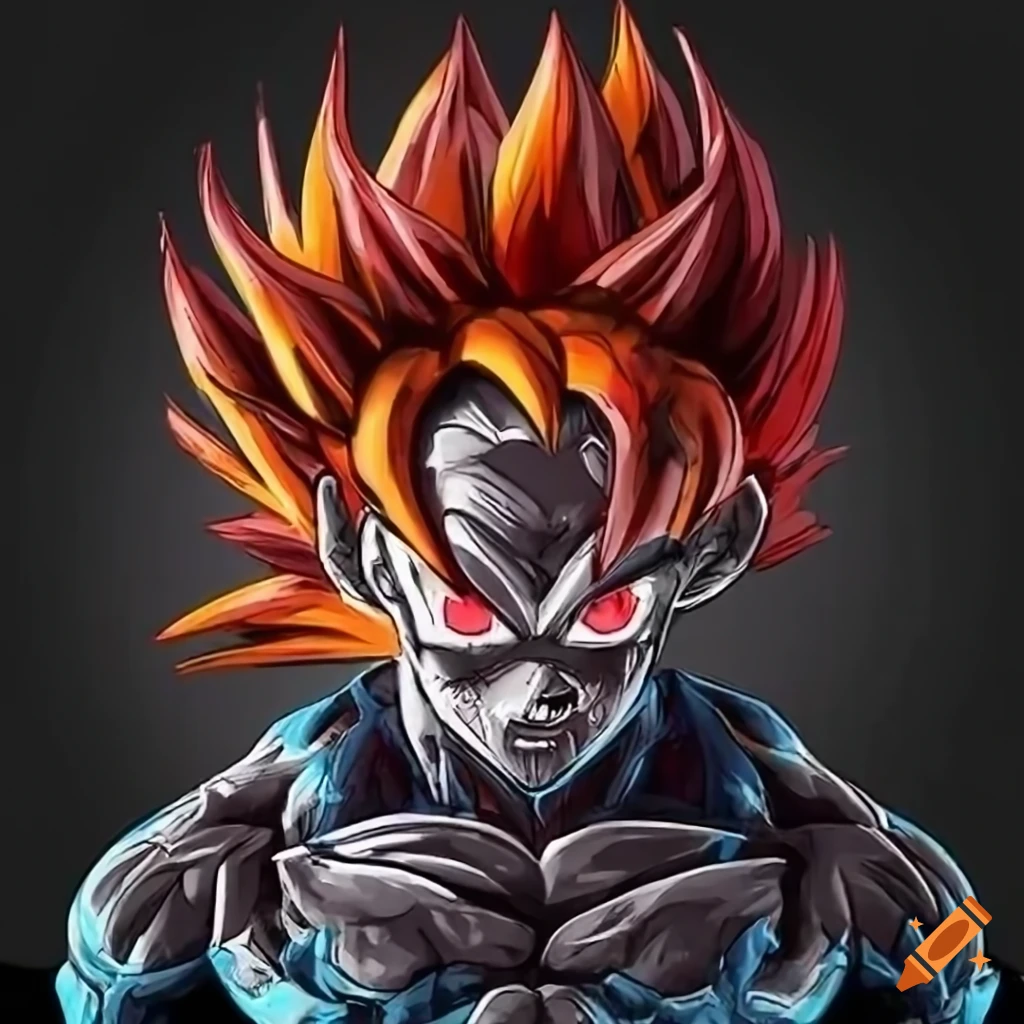 Creepy goku character artwork on Craiyon