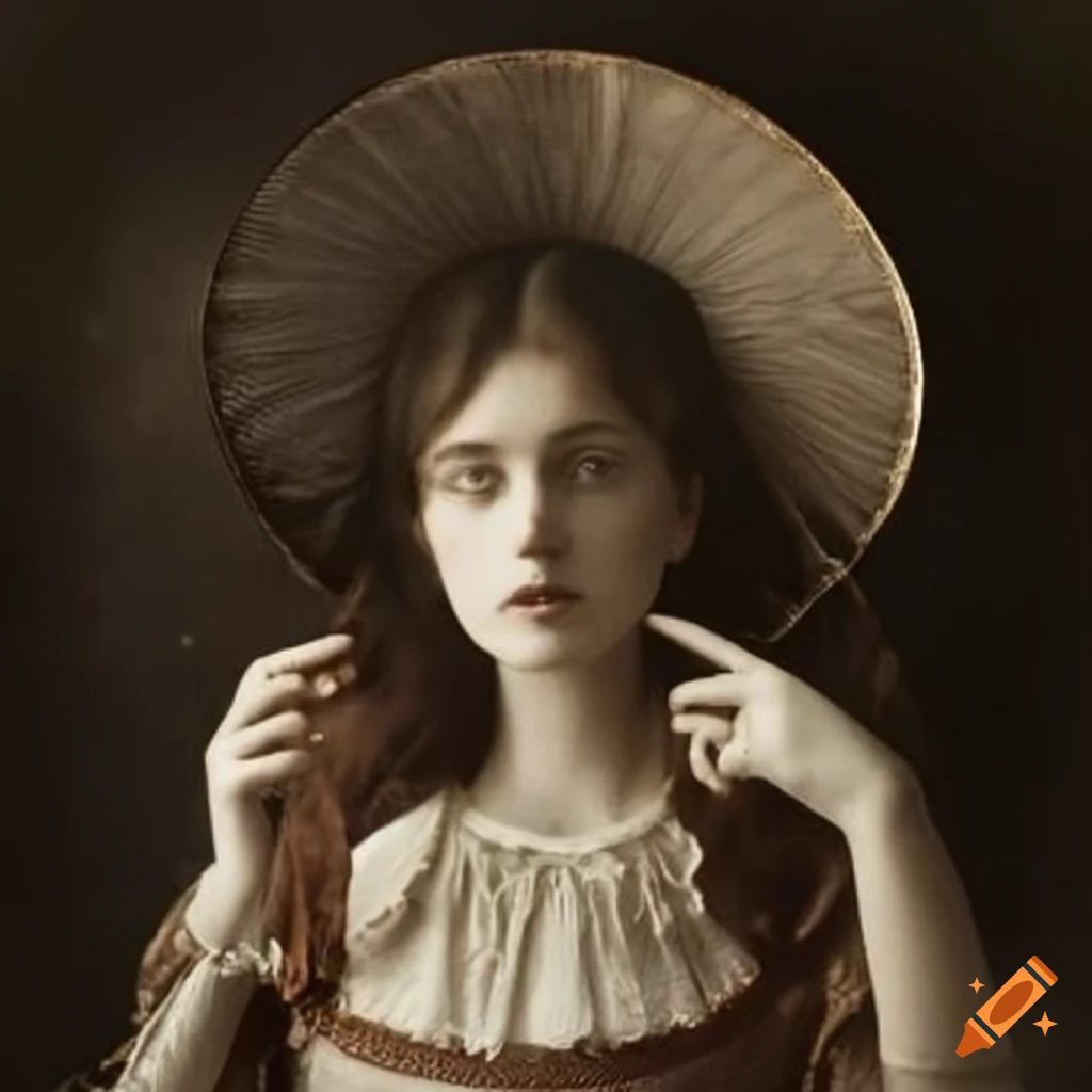 Victorian-era woman with striking eyes on Craiyon