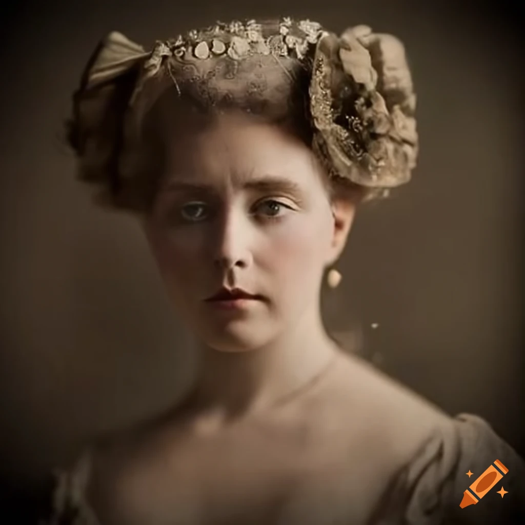 Victorian-era woman with striking eyes on Craiyon