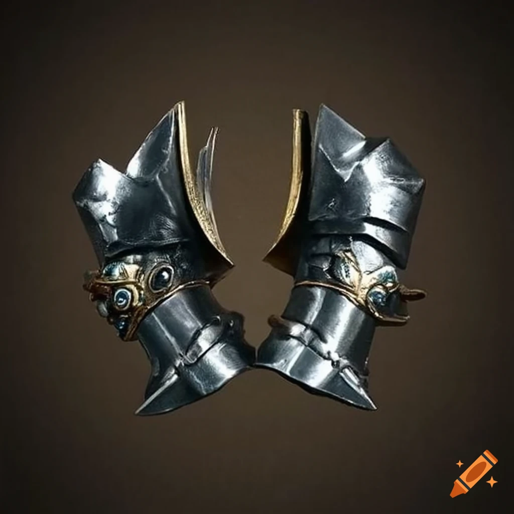 Magic mithril pair of gauntlets on Craiyon