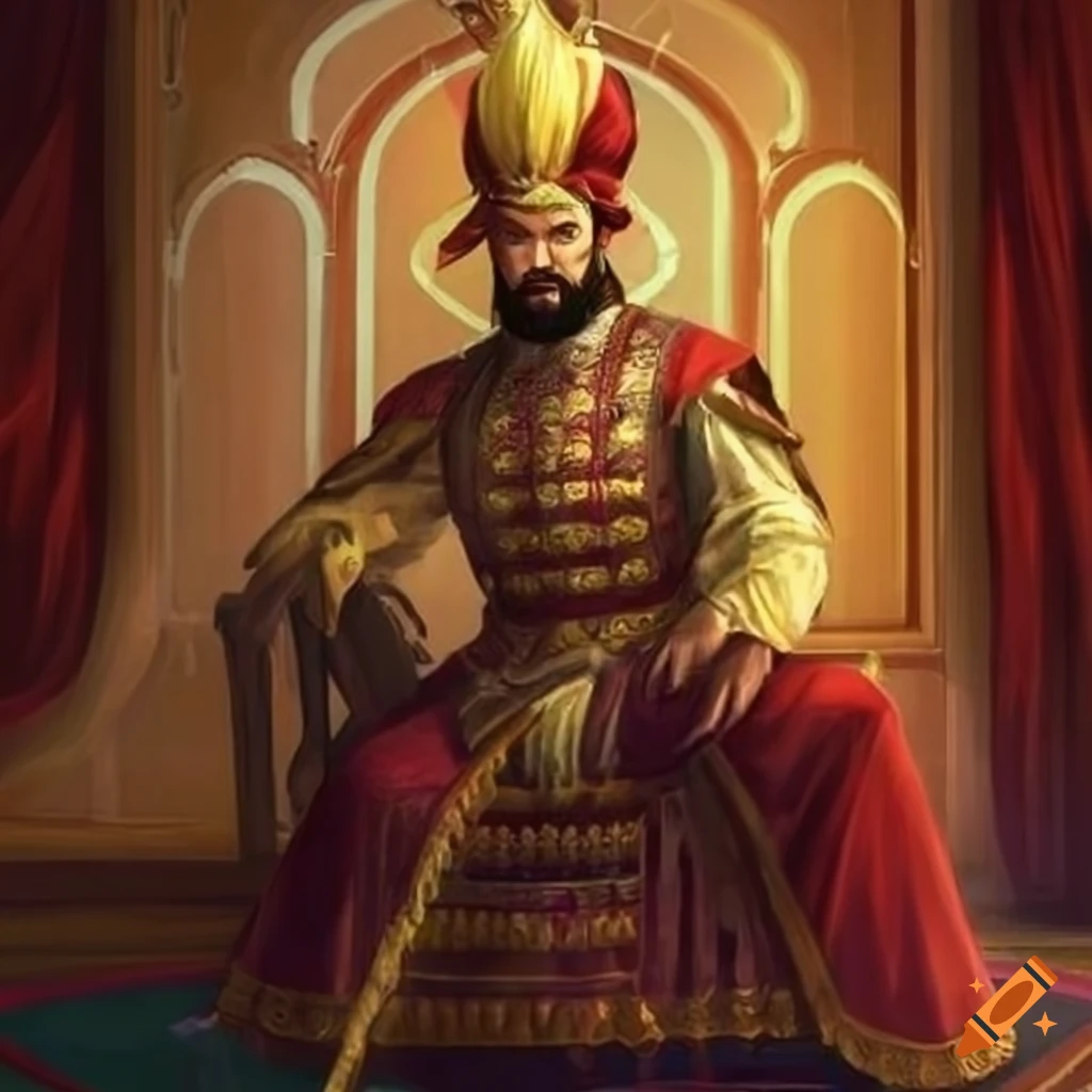 Magical male Persian sultan in Cuzco, fantasy art on Craiyon