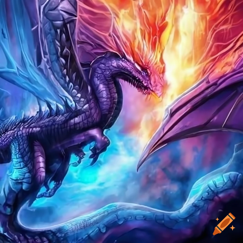 Legendary fire and ice space dragon on Craiyon