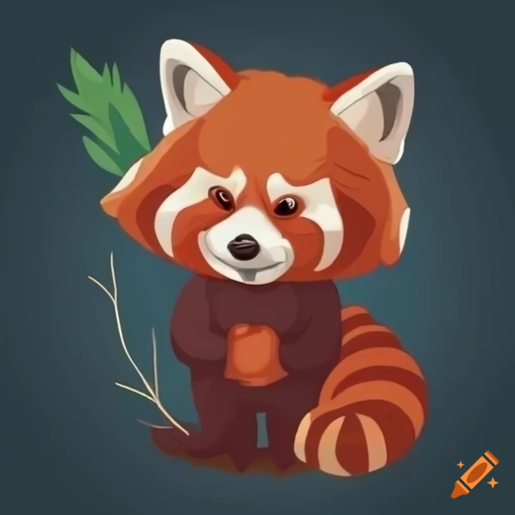 Cartoon red panda illustration on Craiyon