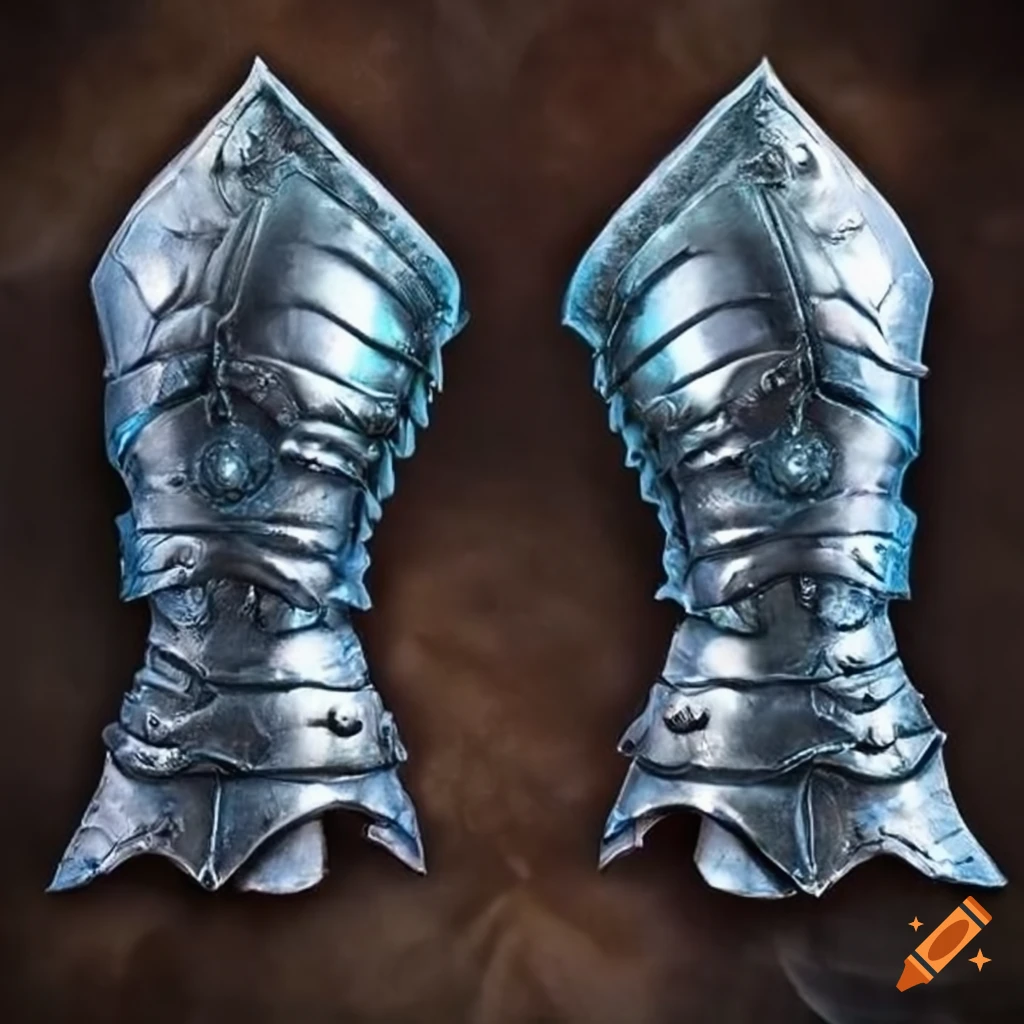 Magic mithril pair of gauntlets on Craiyon