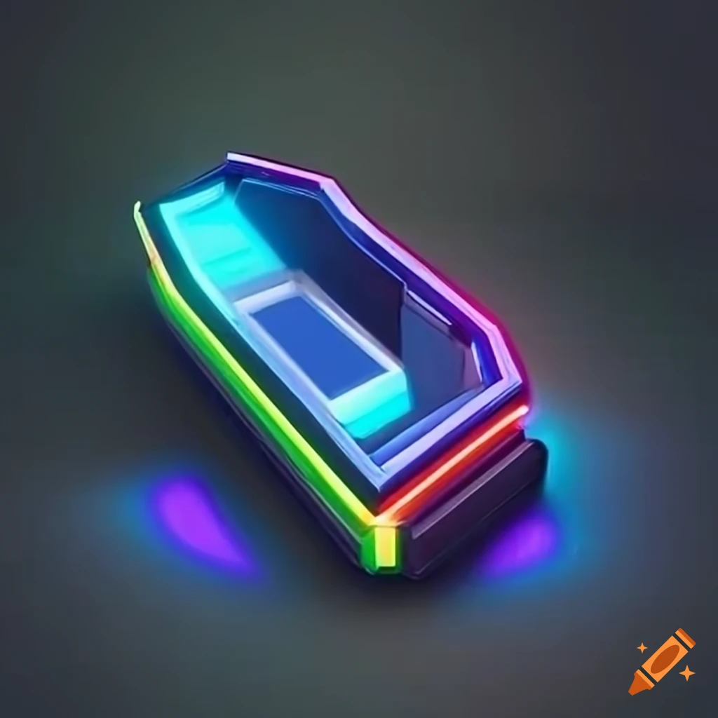 Futuristic rgb coffin on Craiyon