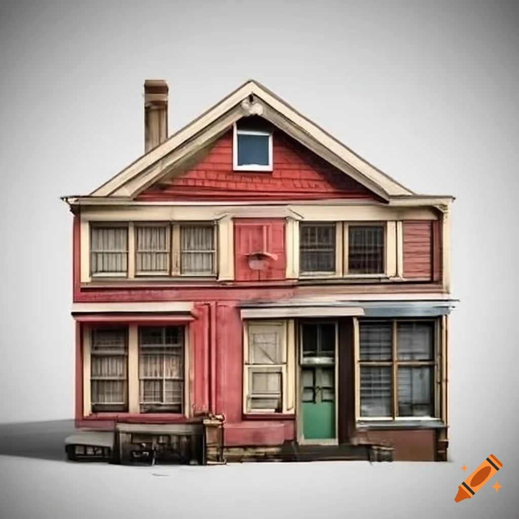 Front facing small buildings on Craiyon