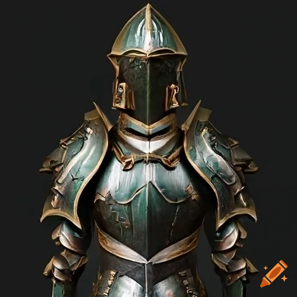 Adorned magic armor front view on Craiyon