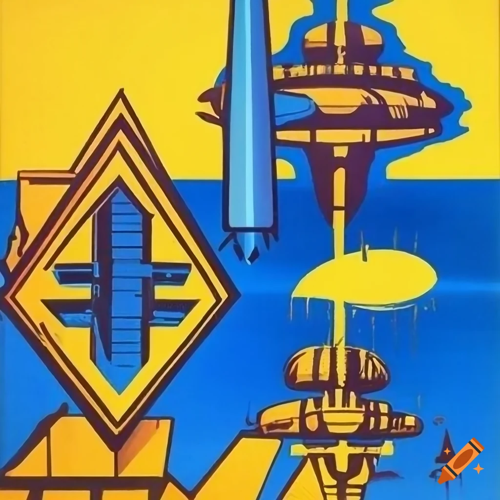 Iconic 1970s counterculture movie poster for "Zvyozdny Gorodok" on Craiyon