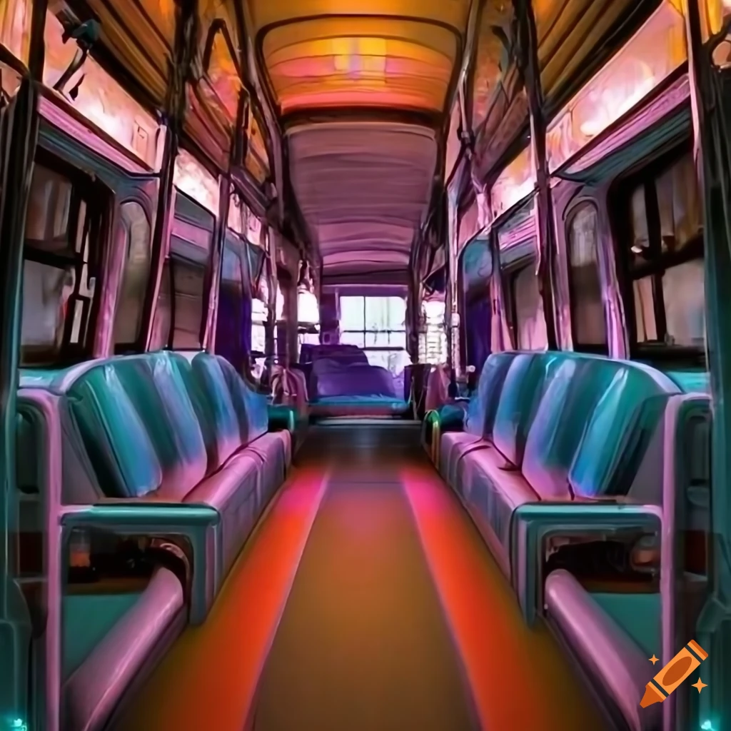 Bus inside dreamcore on Craiyon