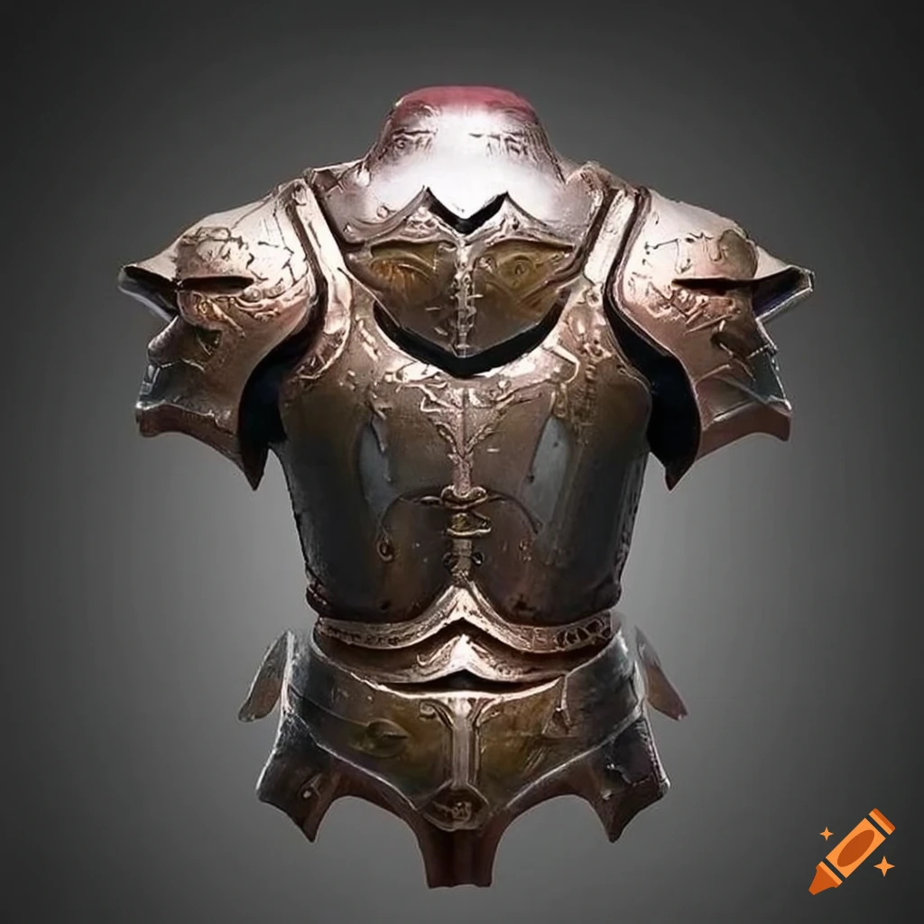 Adorned magic heavy armor from the front view on Craiyon