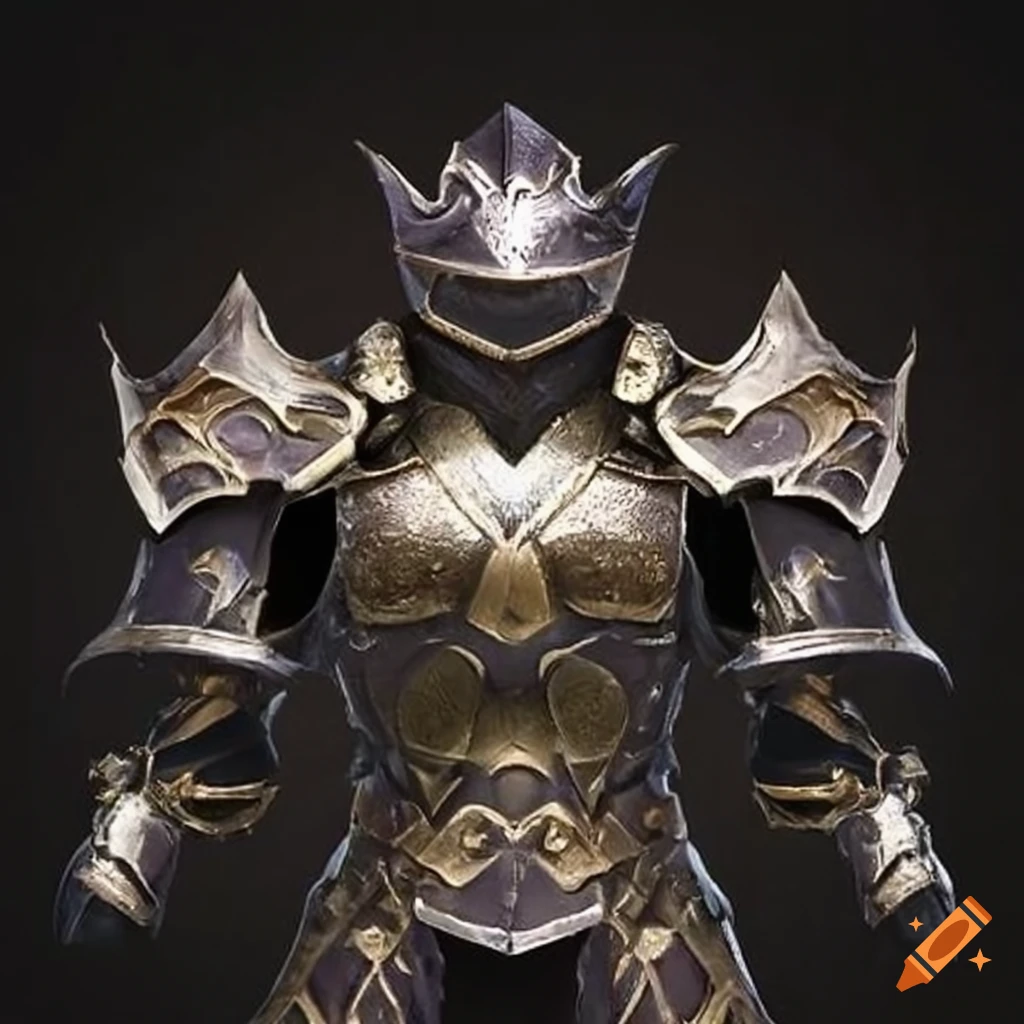 Adorned magic armor front view on Craiyon
