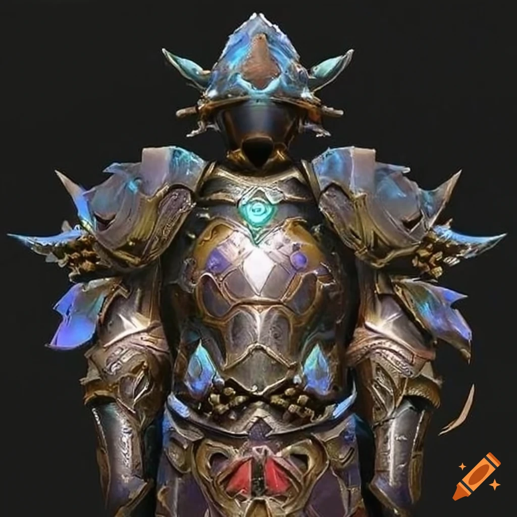 Adorned magic body heavy armor front view on Craiyon