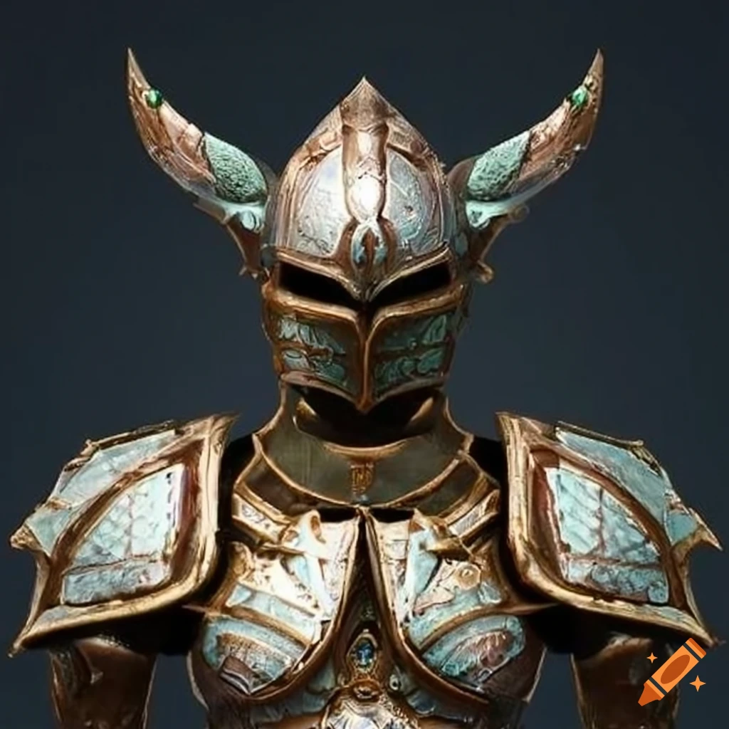 Adorned magic body heavy armor close-up front view on Craiyon