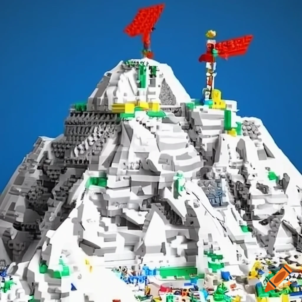 Lego mountain the size of mount everest on Craiyon