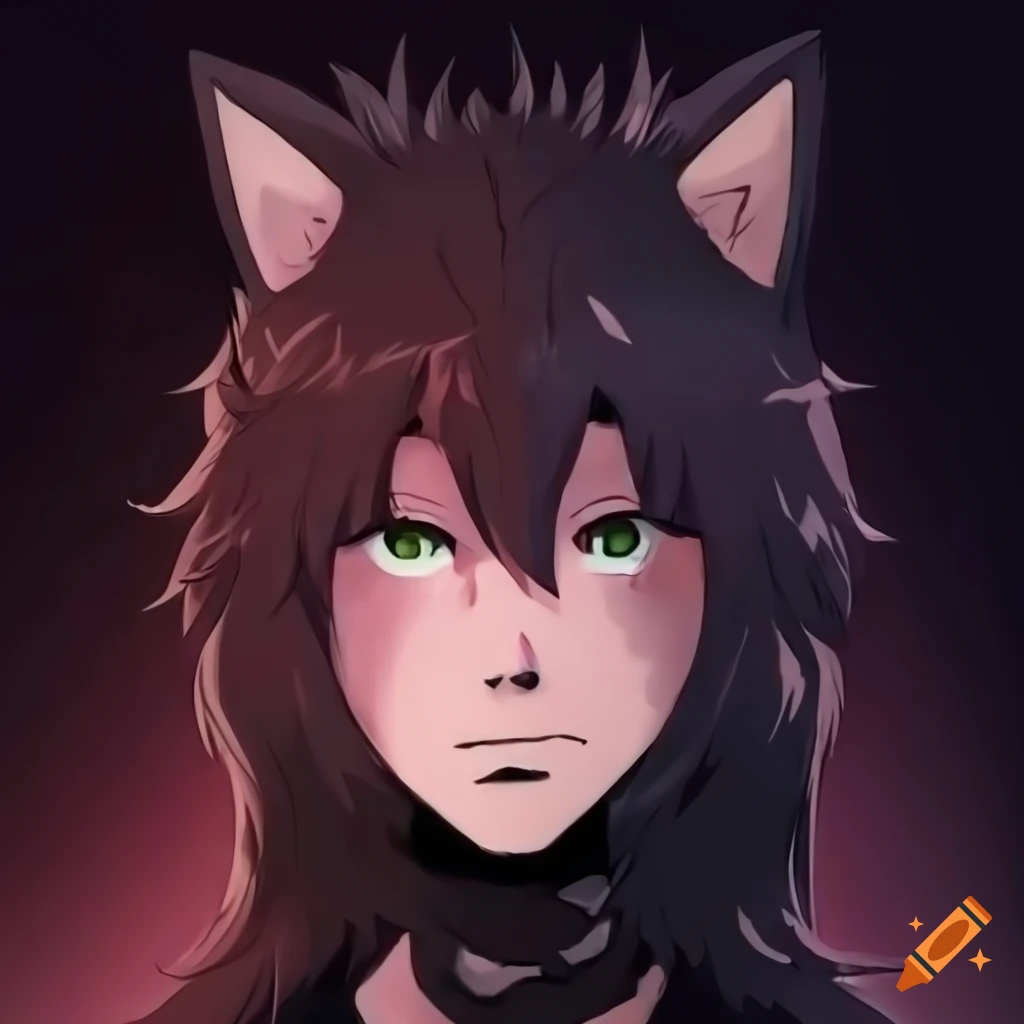 Anime style wolf profile picture on Craiyon