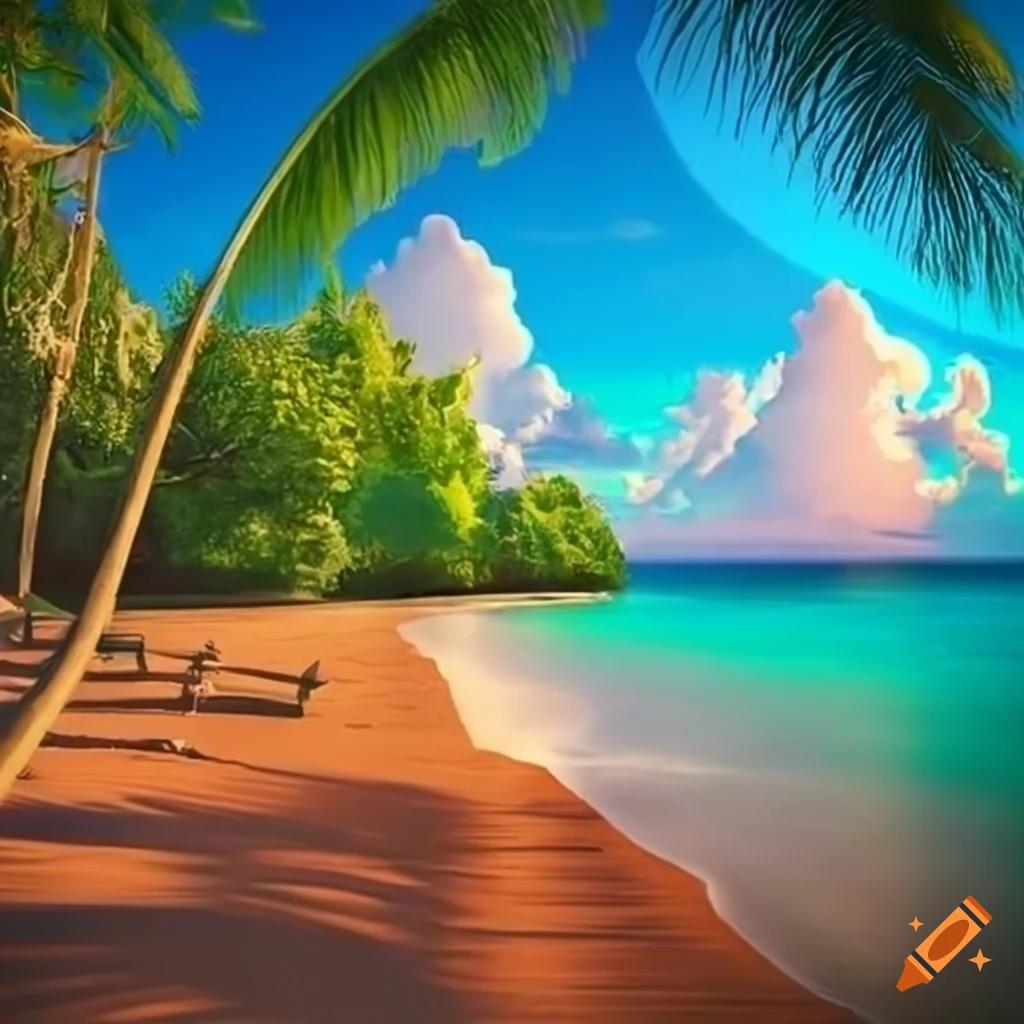 Realistic vacation landscape photo on Craiyon