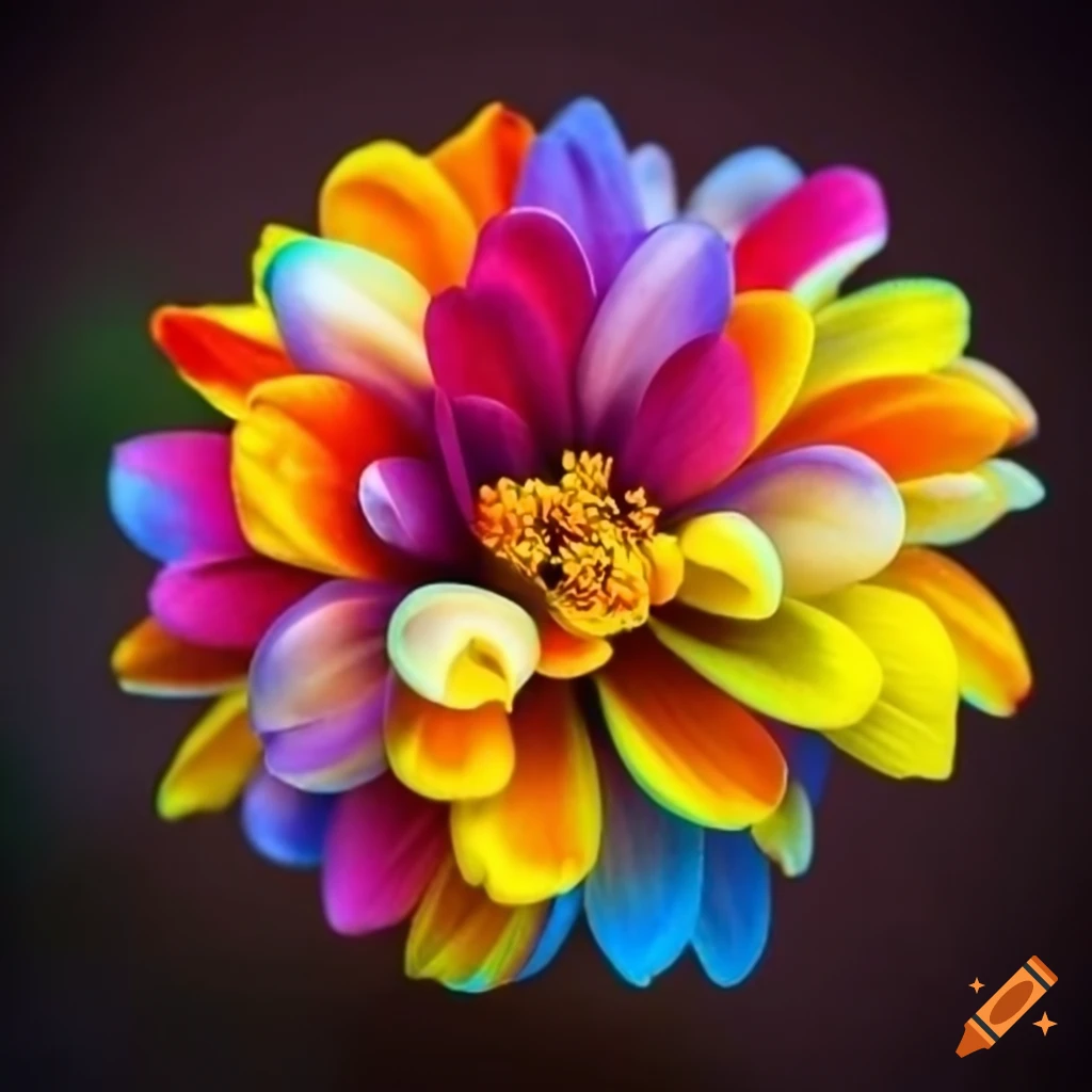 Colourful flowers on Craiyon