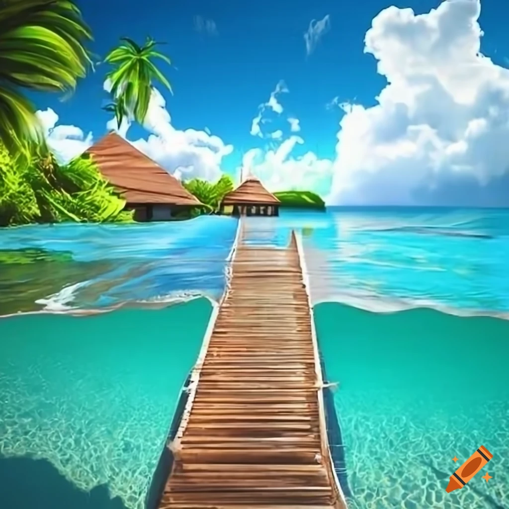 Realistic vacation landscape photo on Craiyon