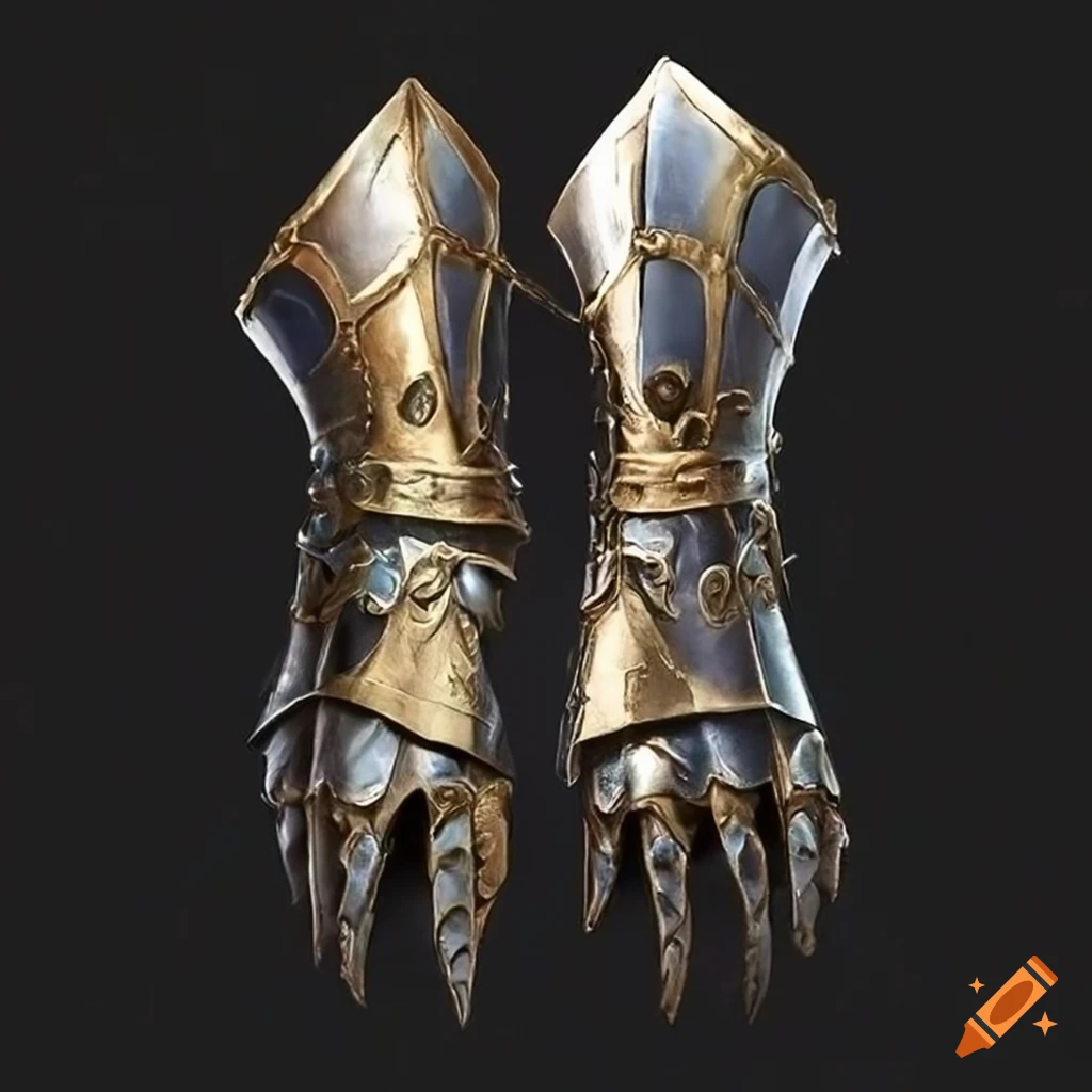 Magic mithril pair of gauntlets on Craiyon