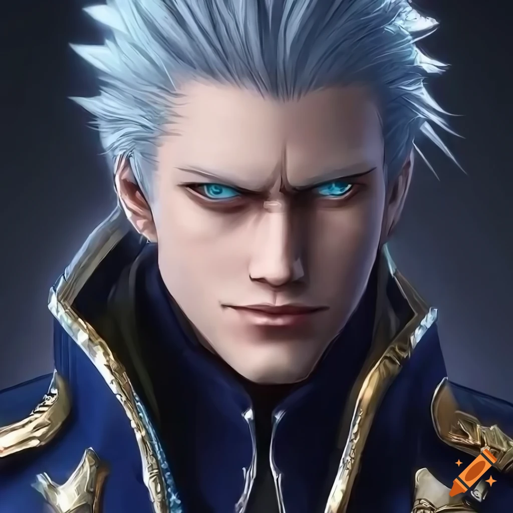 Detailed character art of vergil from devil may cry on Craiyon
