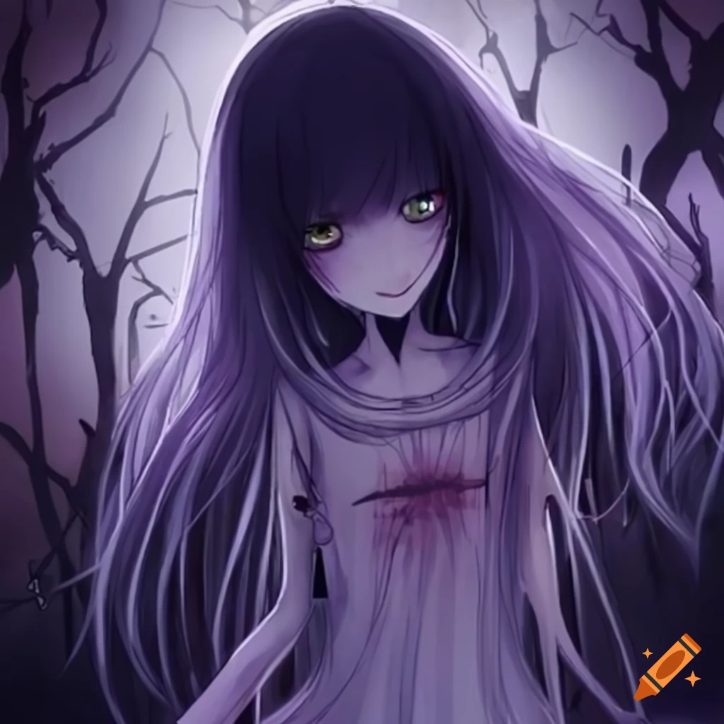 Scary anime ghost girl on Craiyon