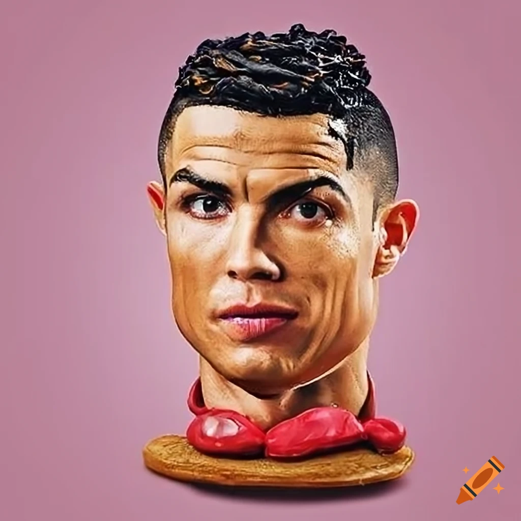 Cristiano ronaldo with a cookie on Craiyon