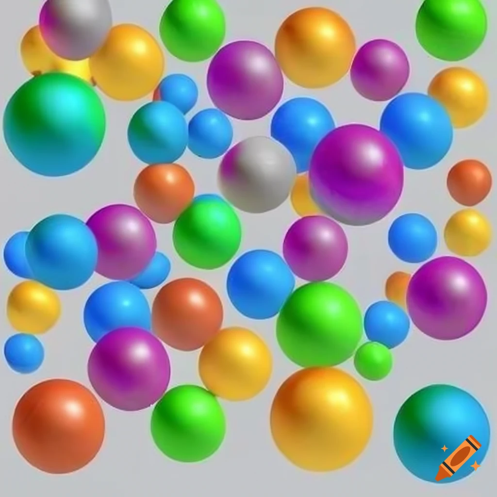 Multiple spheres arranged artistically on Craiyon