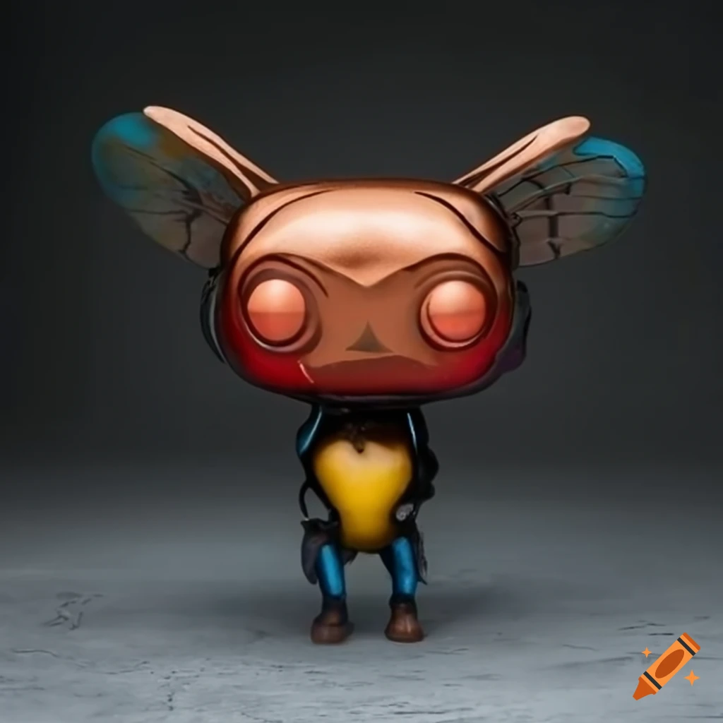 Funko pop lemon dressed as a bee-wasp figurine on Craiyon