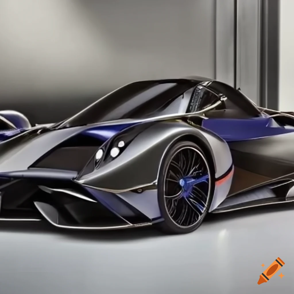 Sleek Pagani hypercar with aerodynamic design like a jet on Craiyon