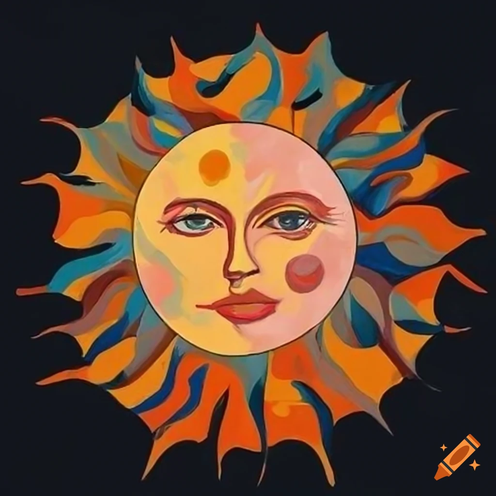 Abstract sun by picasso on Craiyon