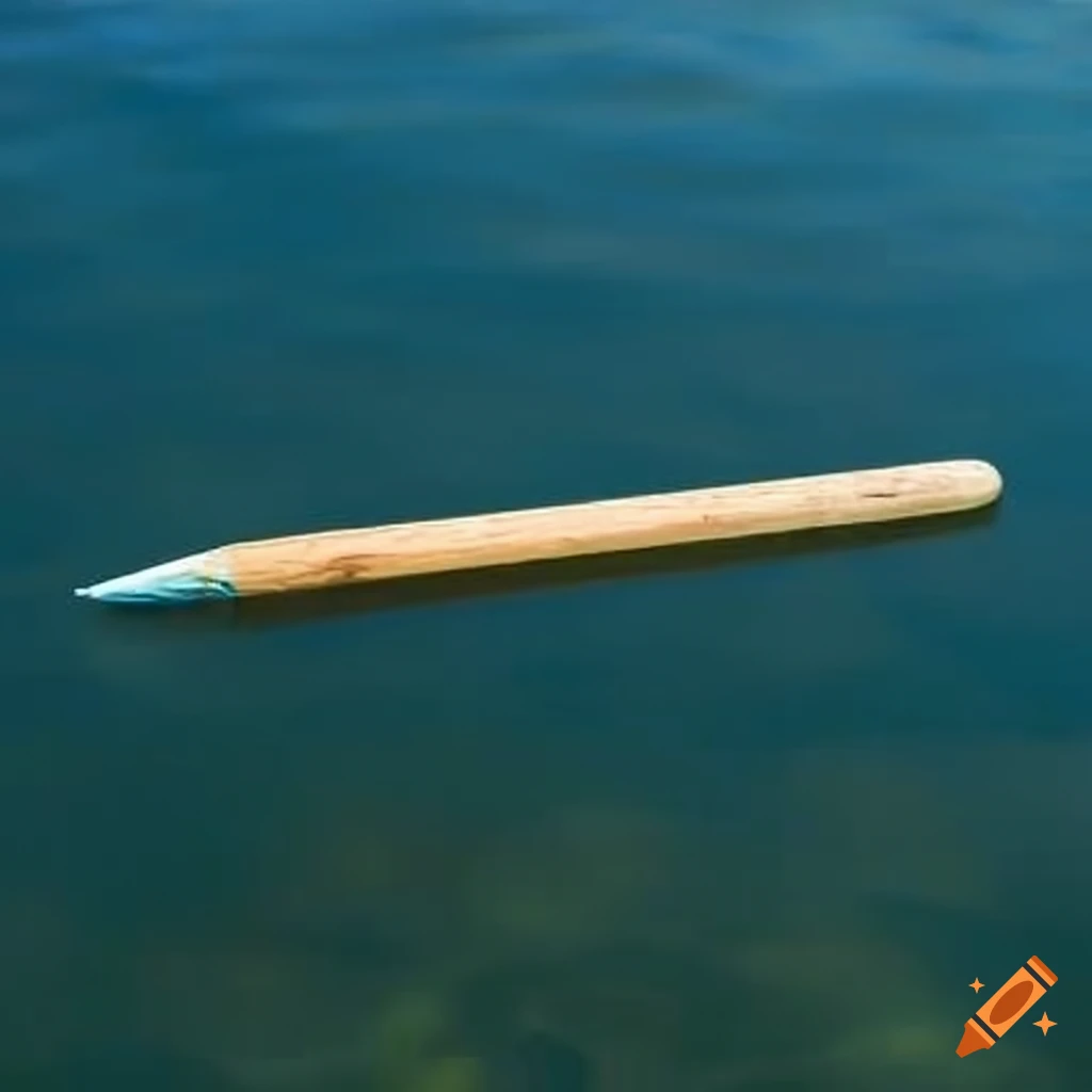 Stick writing on a tranquil water surface on Craiyon