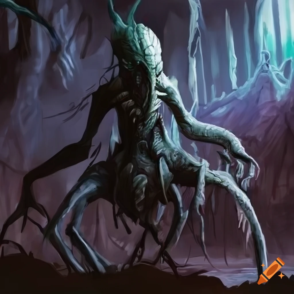 Phyrexian character from magic: the gathering on Craiyon
