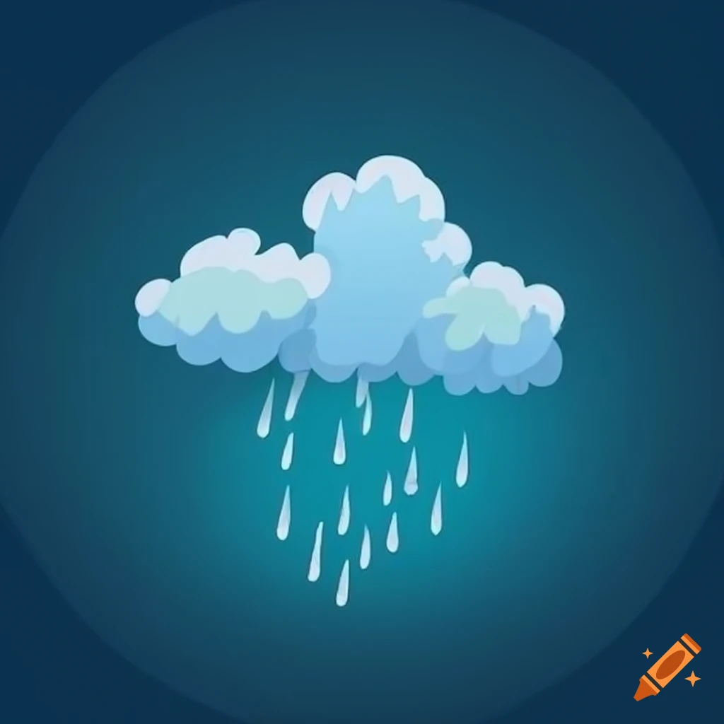 Rain falling from clouds on Craiyon