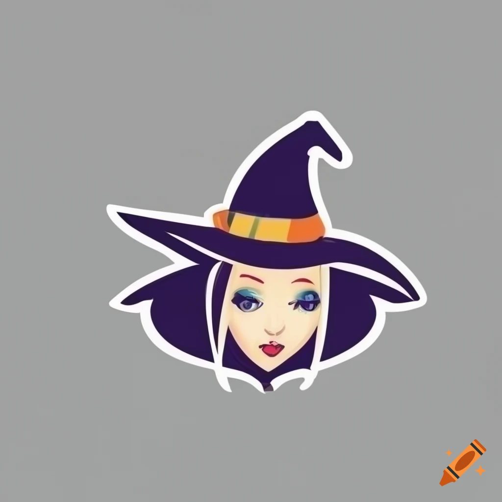Simplistic logo design of a beautiful witch on Craiyon