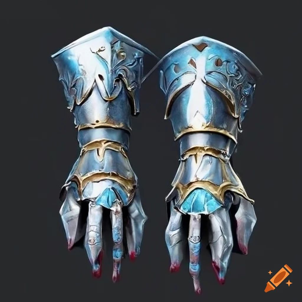 Magic mithril pair of gauntlets on Craiyon