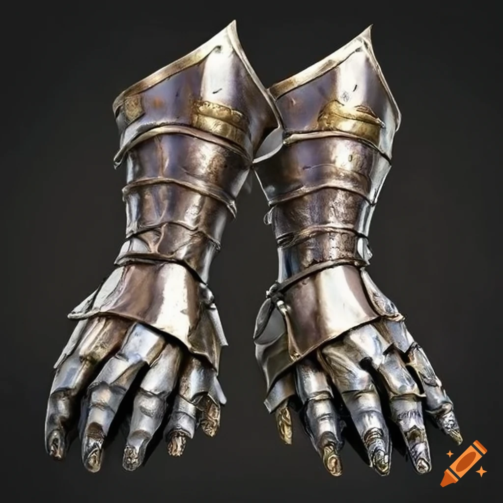 Magic mithril pair of gauntlets on Craiyon