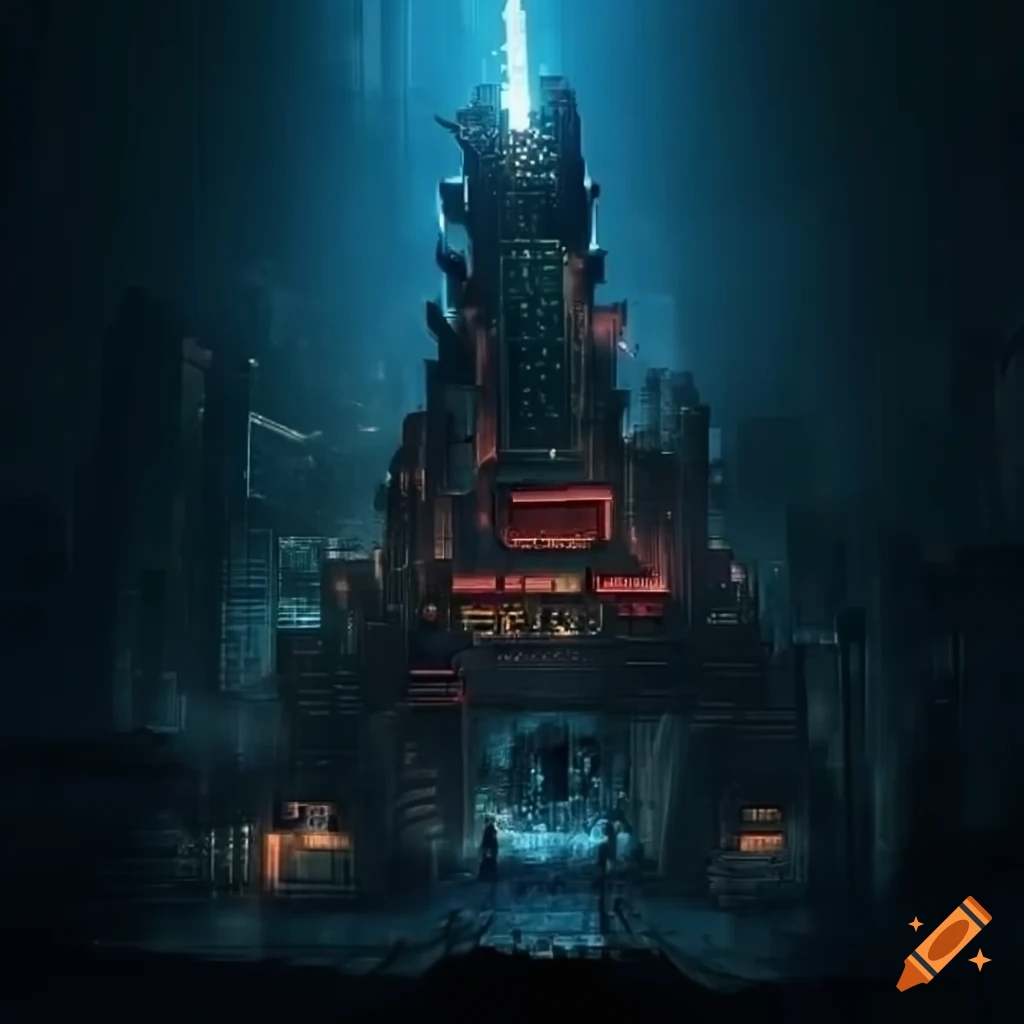 Cyberpunk tower on Craiyon