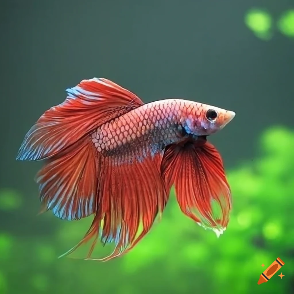 Beautiful red betta fish on Craiyon